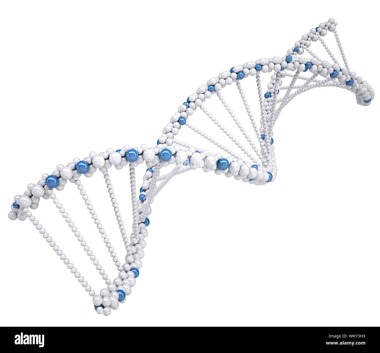 Illustration of white DNA chain. Isolated background Stock Photo - Alamy