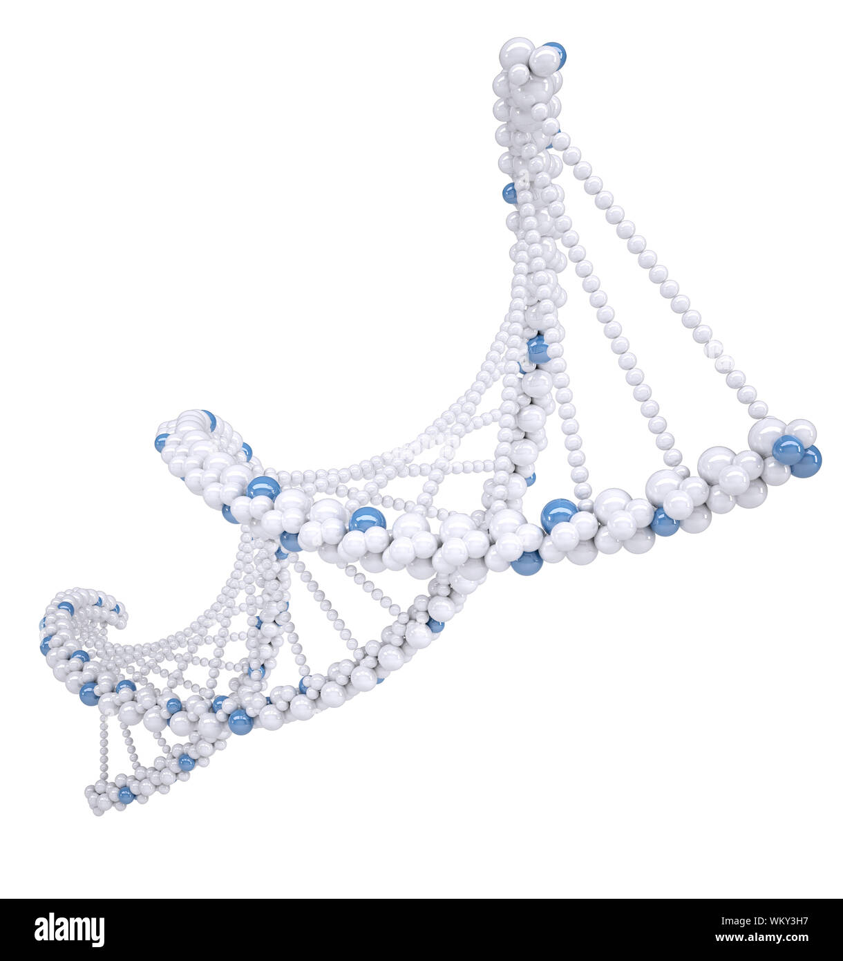 Illustration of white DNA chain. Isolated background Stock Photo - Alamy