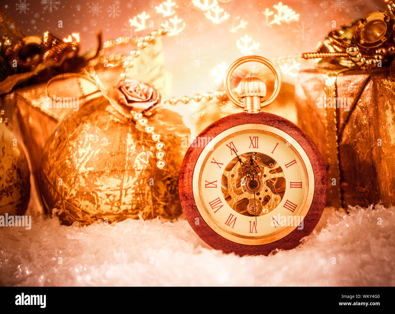 Christmas pocket watch still life Stock Photo - Alamy