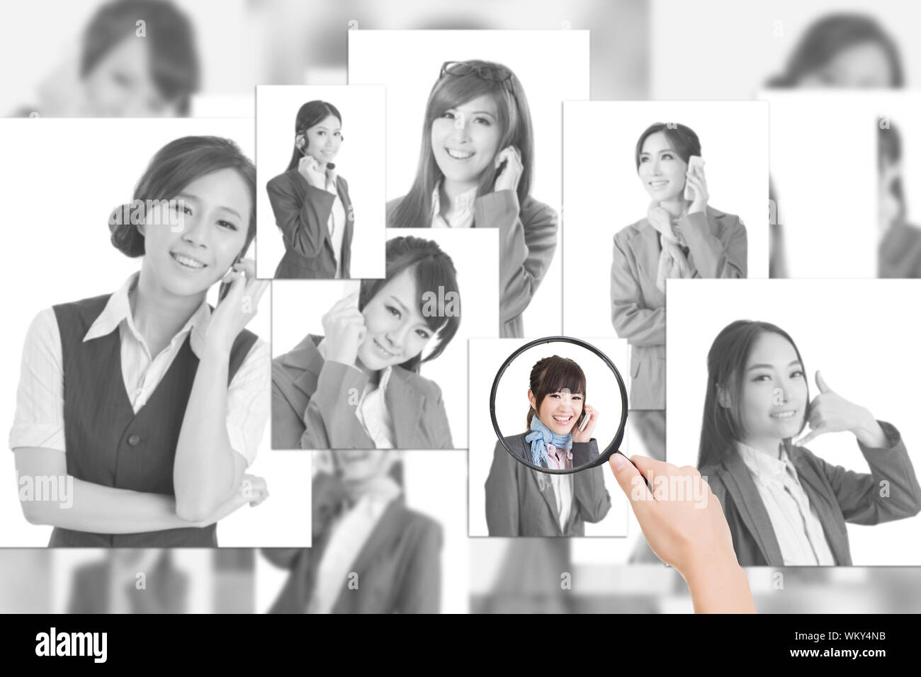 Concept of human resources, choose the right person from the people ...