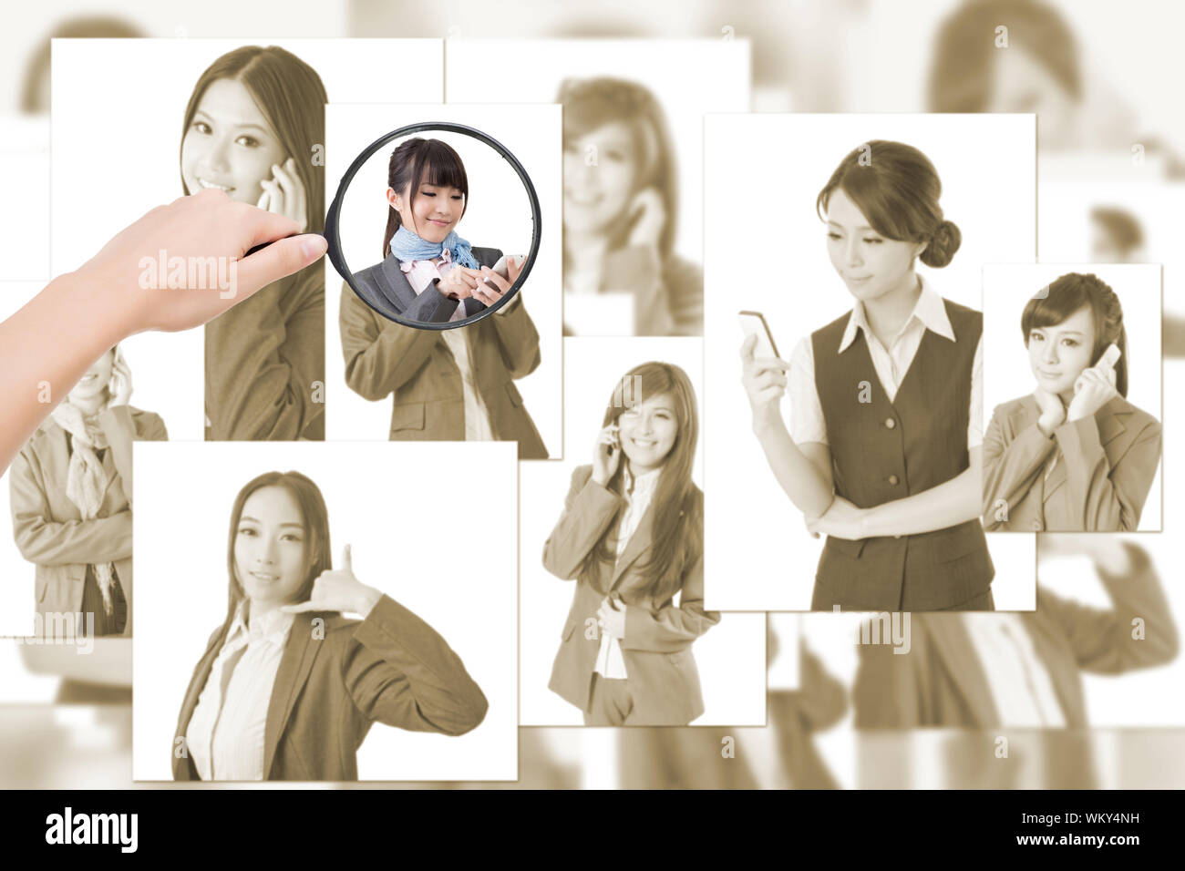 Concept of human resources, choose the right person from the people ...