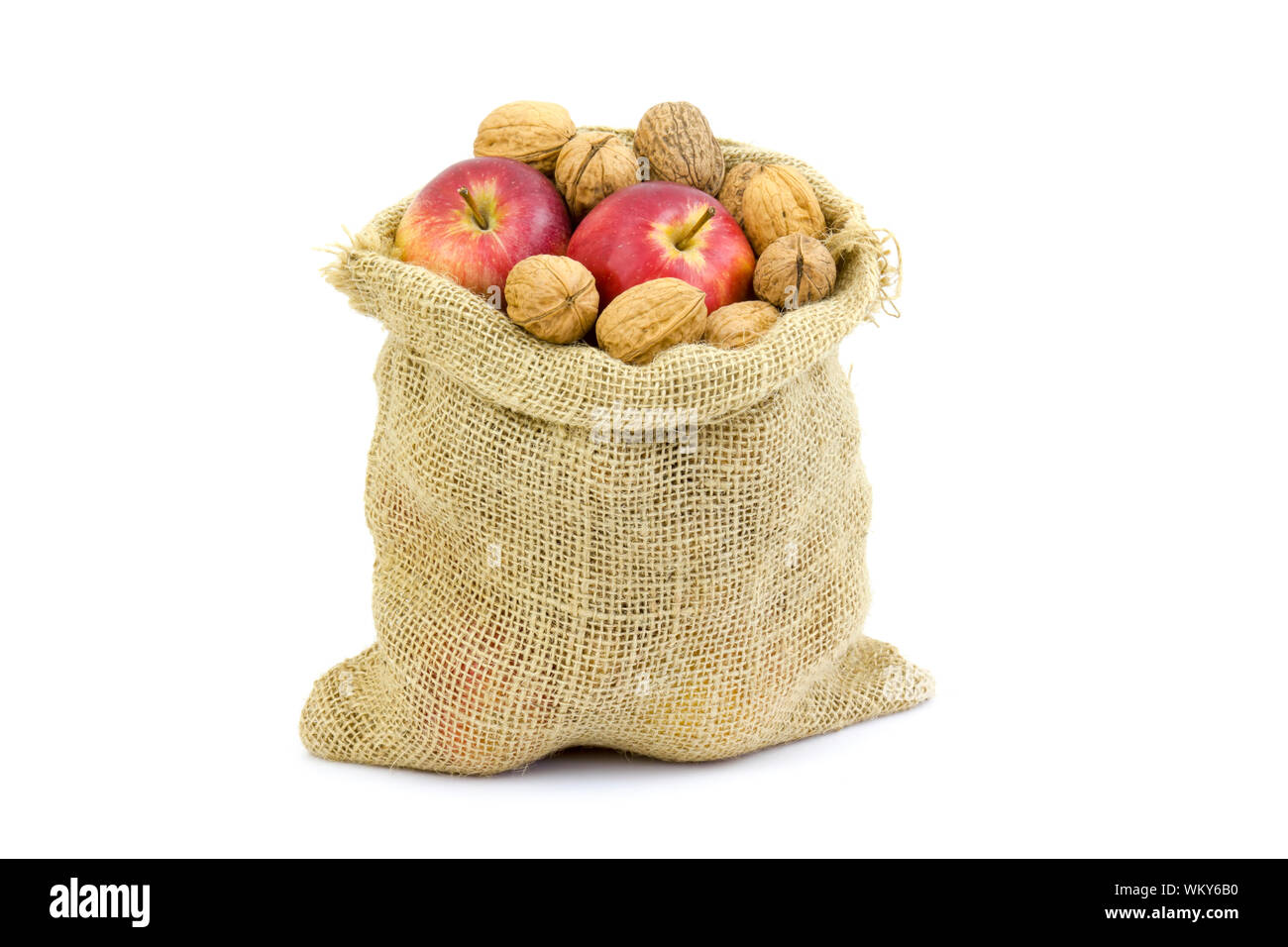 White sack full walnuts hi-res stock photography and images - Alamy
