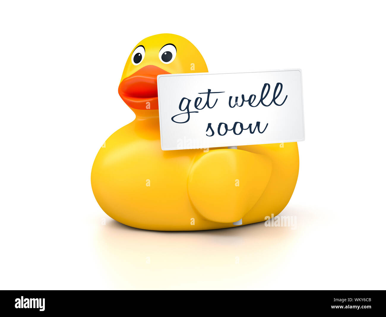 An image of a nice rubber duck with text get well soon Stock Photo - Alamy
