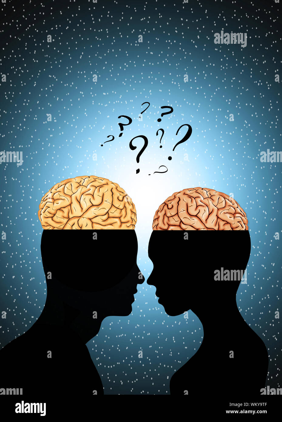 Human thought of couple Stock Photo - Alamy