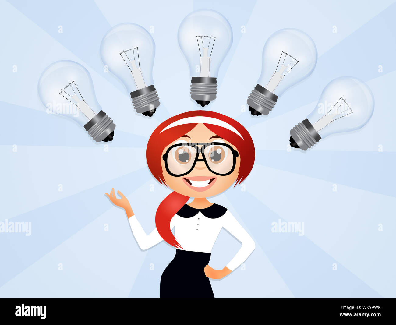 Girl cartoon idea icon hi-res stock photography and images - Alamy
