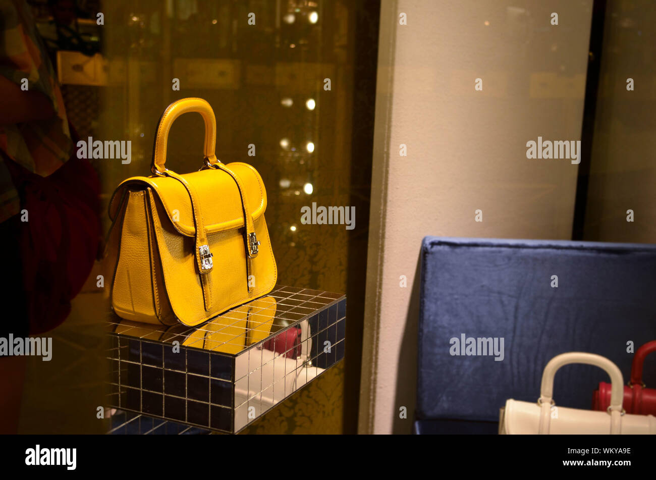Purses On Display At Store Stock Photo - Alamy