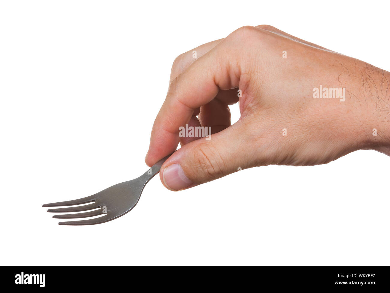 fork in hand isolated on white background Stock Photo - Alamy