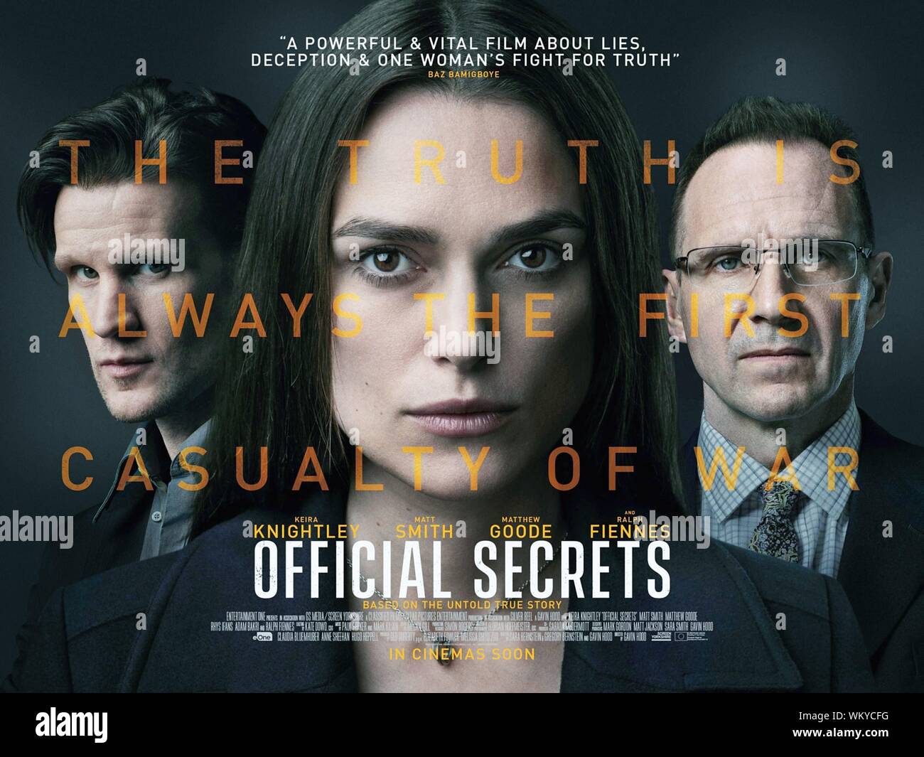 OFFICIAL SECRETS, British poster, from left: Matt Smith, Keira ...