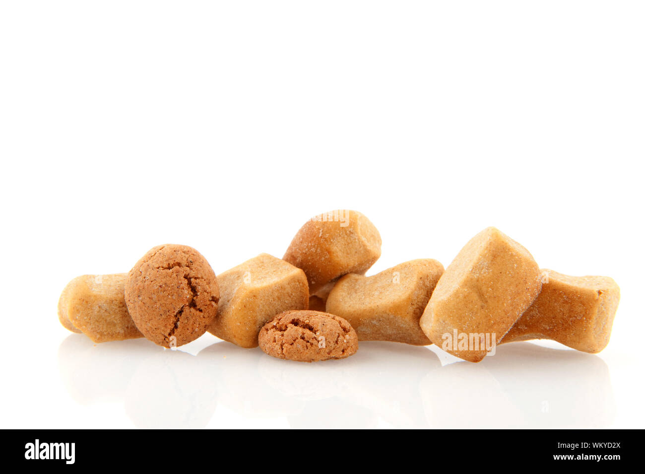 Dutch Sinterklaas Pepernoten cookies isolated over white Stock Photo ...