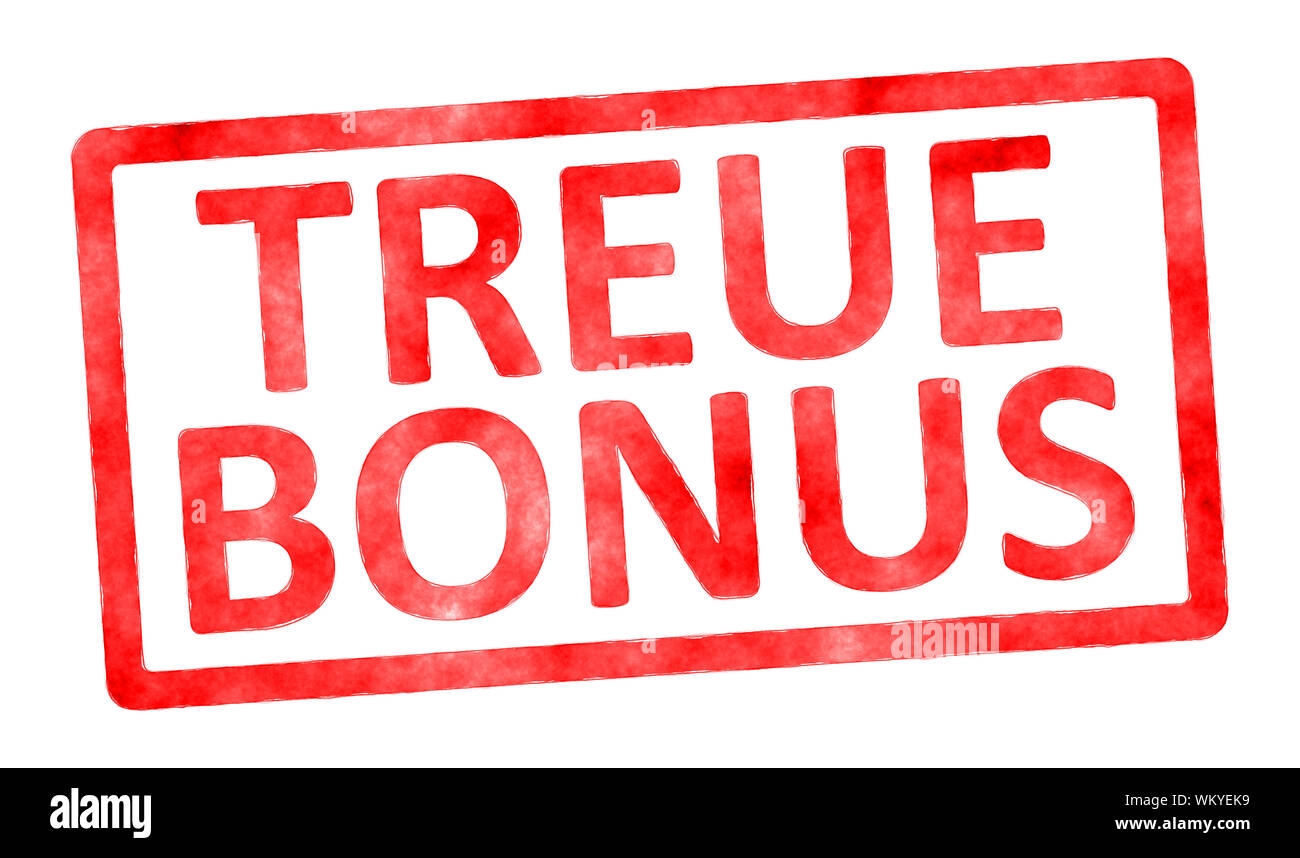 A stamp with the text loyalty bonus in german language Stock Photo - Alamy