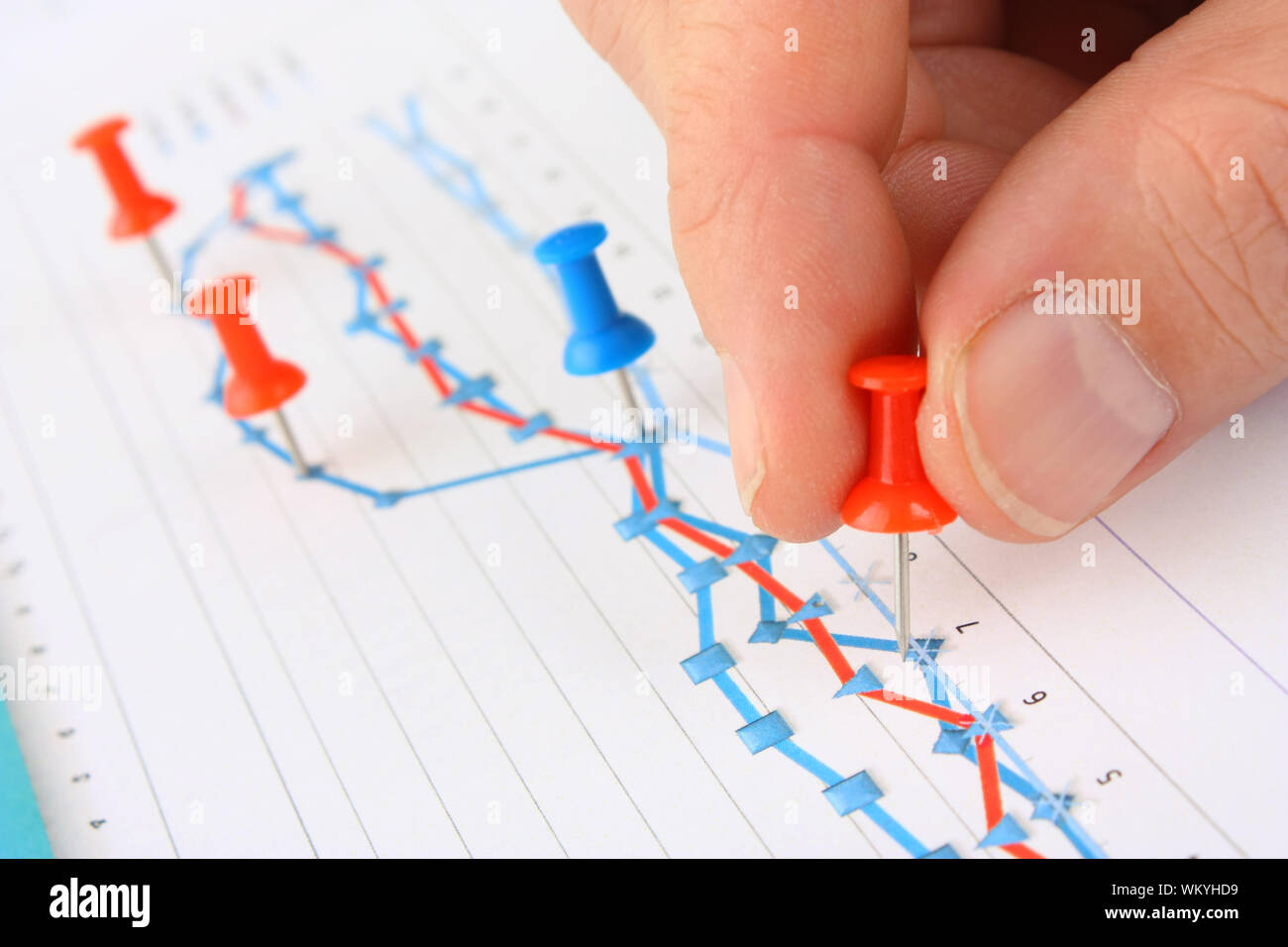 Graphs tables and documents laid on the table Stock Photo - Alamy