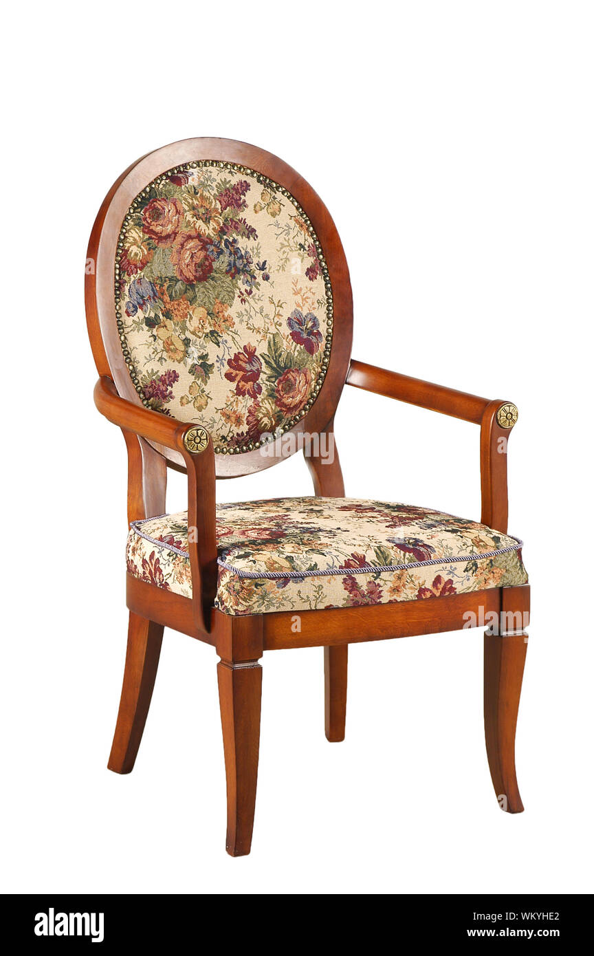 Wood chair isolated on white background Stock Photo - Alamy