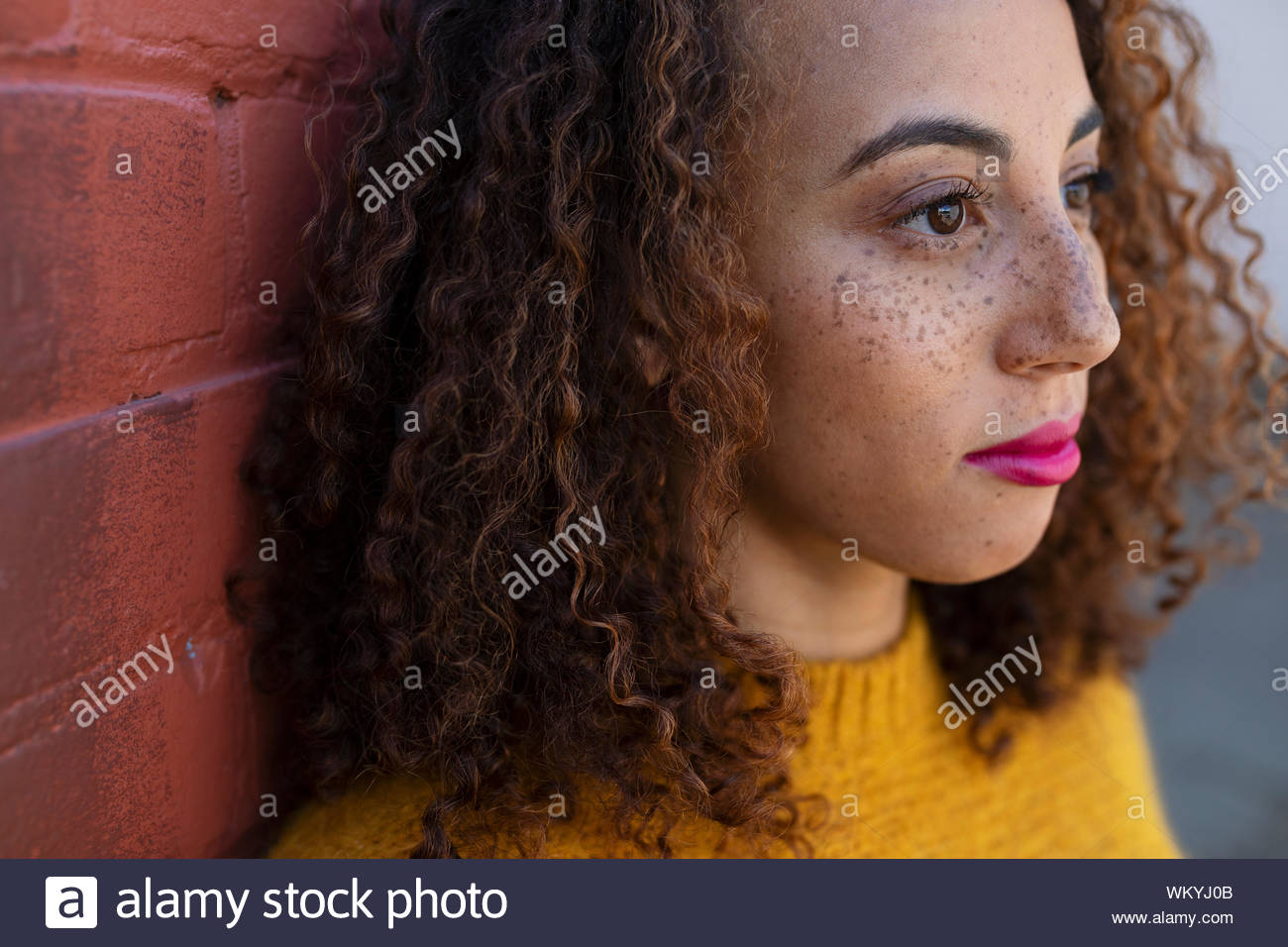 Woman beauty freckles horizontal hi-res stock photography and images ...