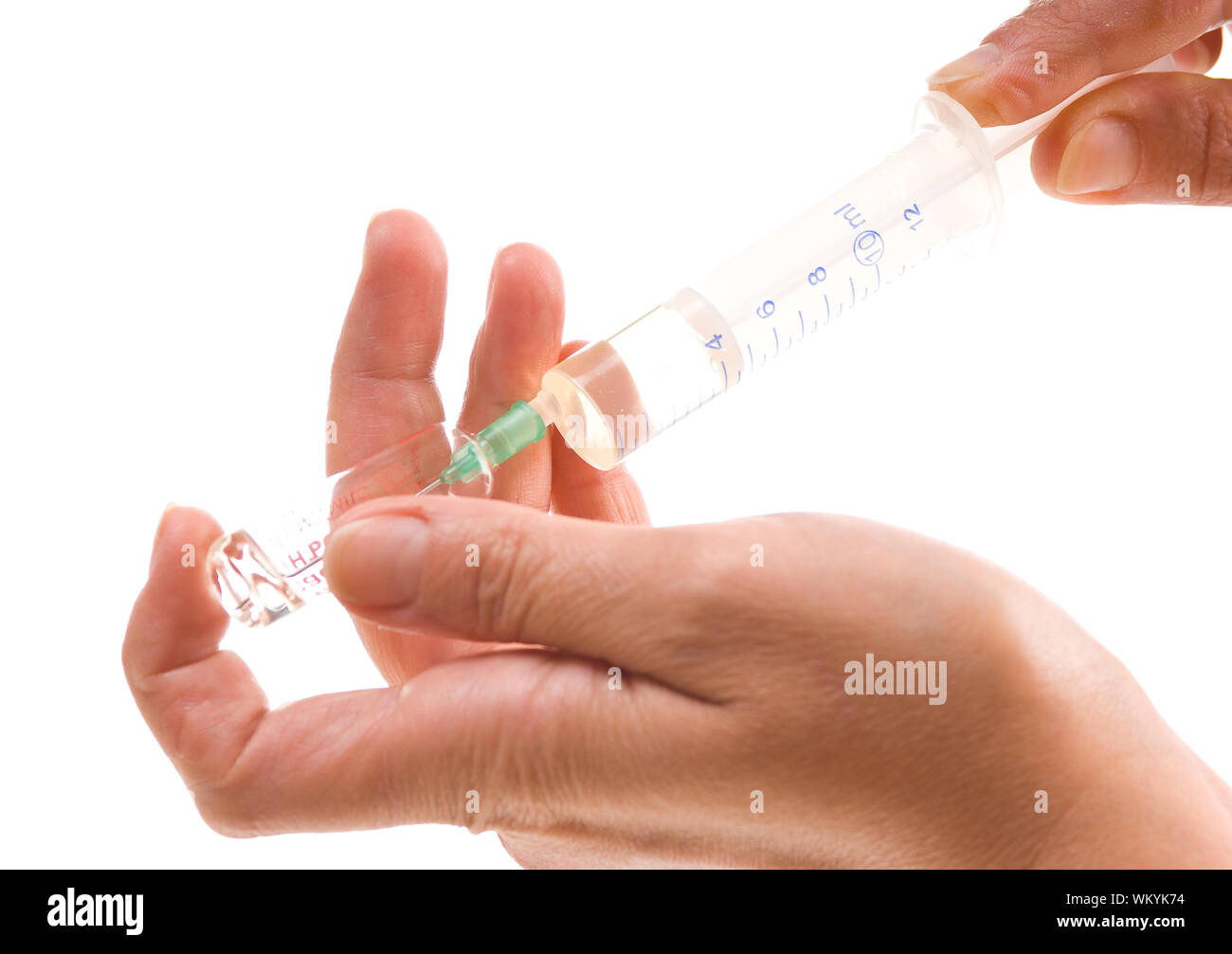 introduction of intravenous injection isolated on white background ...