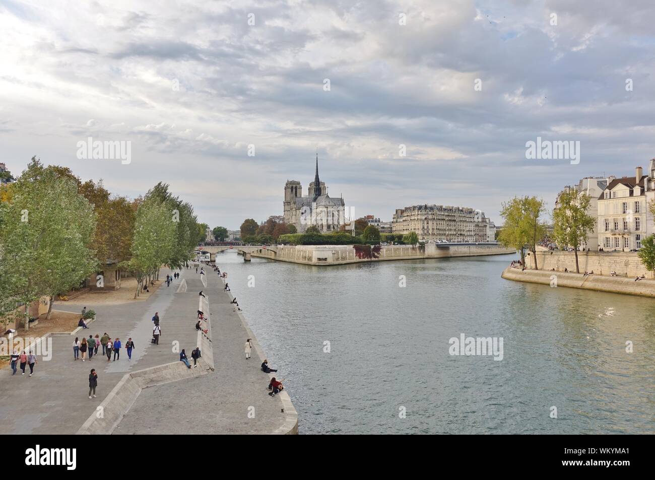 PARIS, FRANCE -6 OCT 2018- View of the Notre Dame de Paris cathedral on ...