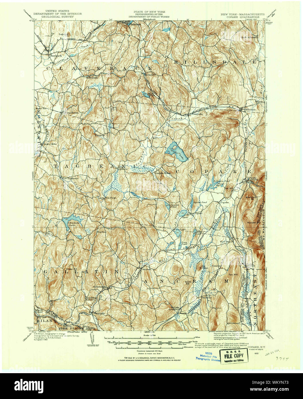 New York NY Copake 137704 1902 62500 Restoration Stock Photo - Alamy