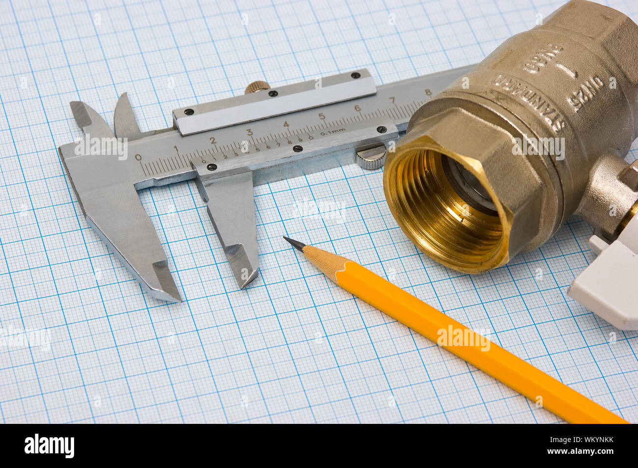 details of the pipeline on the graph paper Stock Photo - Alamy