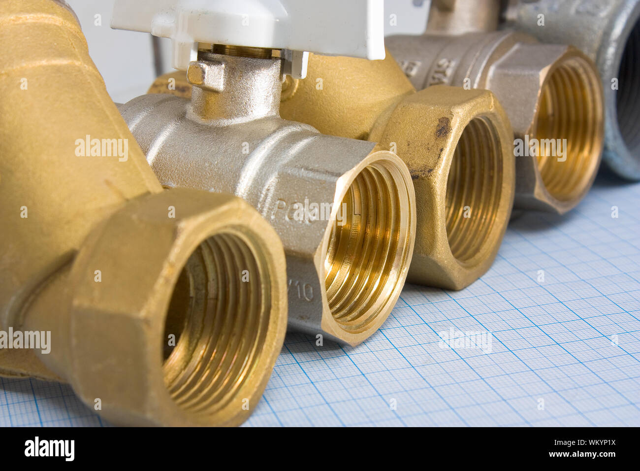 details of the pipeline on the graph paper Stock Photo - Alamy
