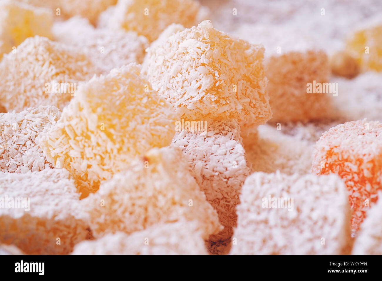 Assorted Turkish Delight bars (Sugar coated soft candy Stock Photo - Alamy