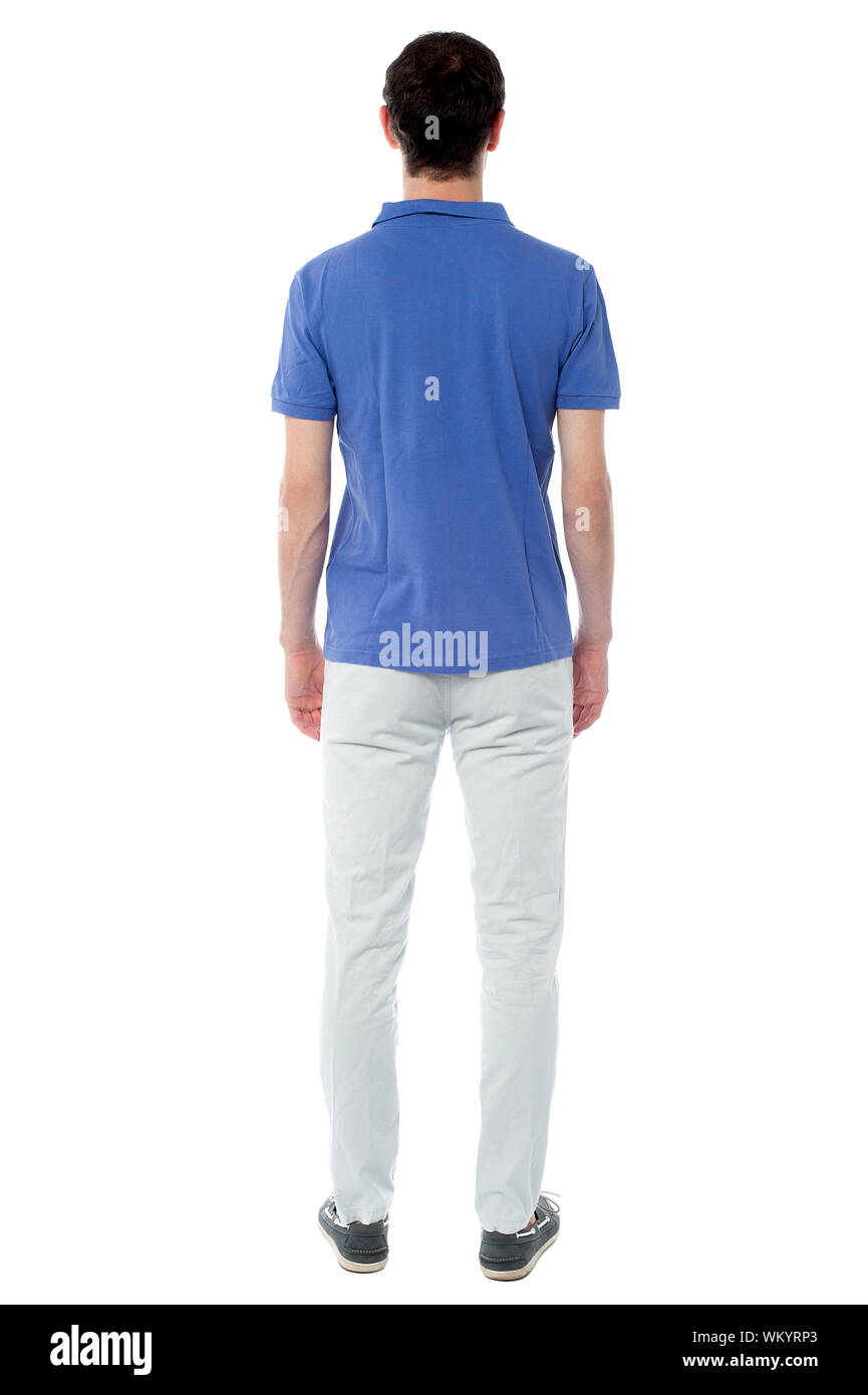 Back pose of a young man over white Stock Photo - Alamy