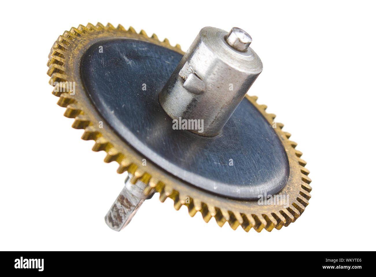 Gear of the clock isolated on white background Stock Photo - Alamy