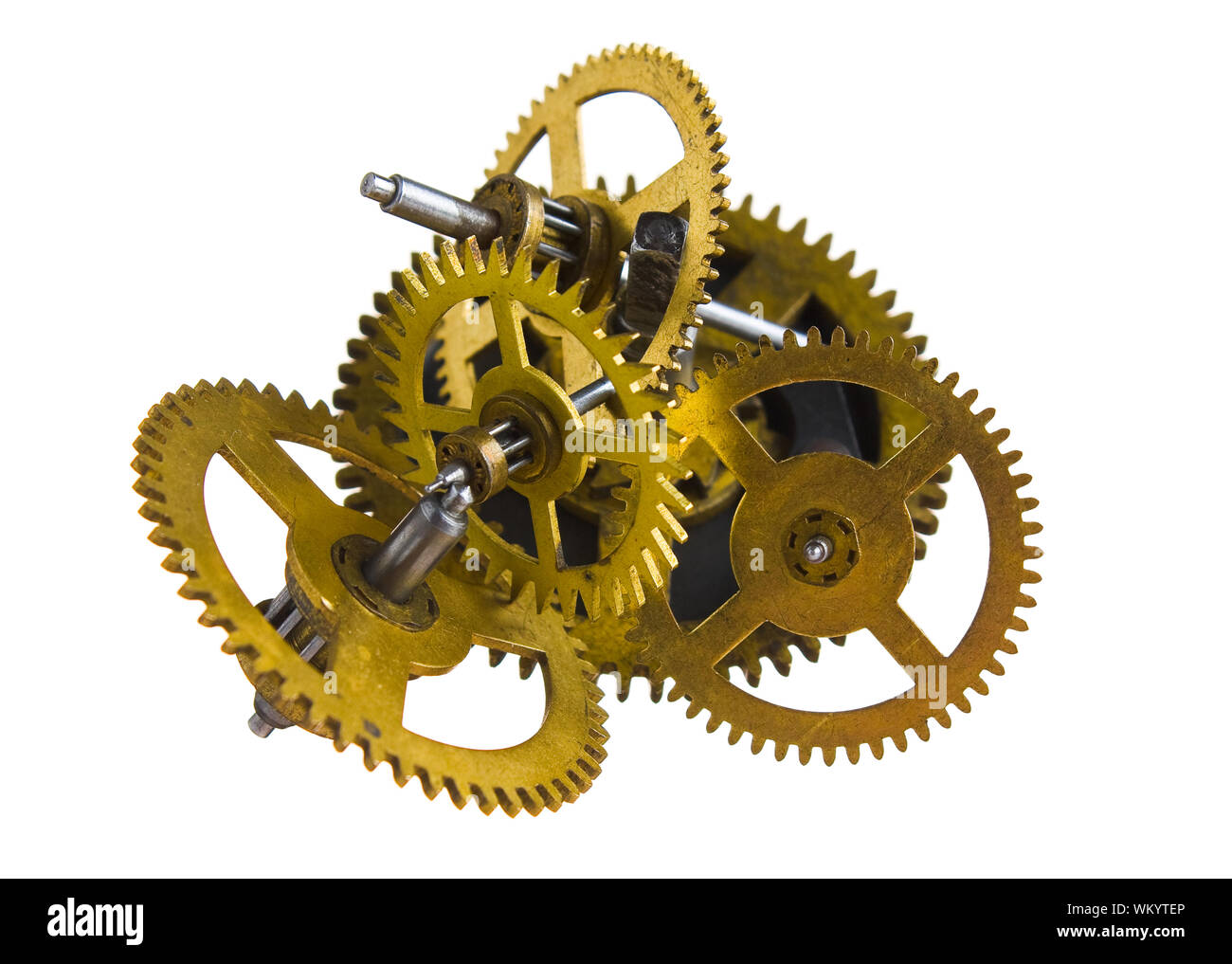 Gear of the clock isolated on white background Stock Photo - Alamy
