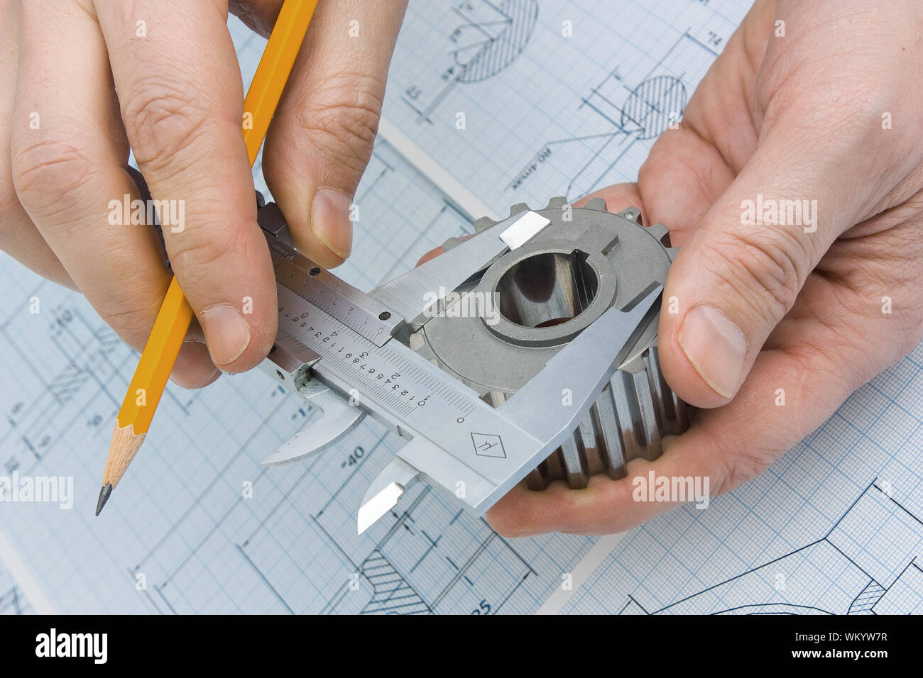 tools and mechanisms detail on the background of technical drawings ...