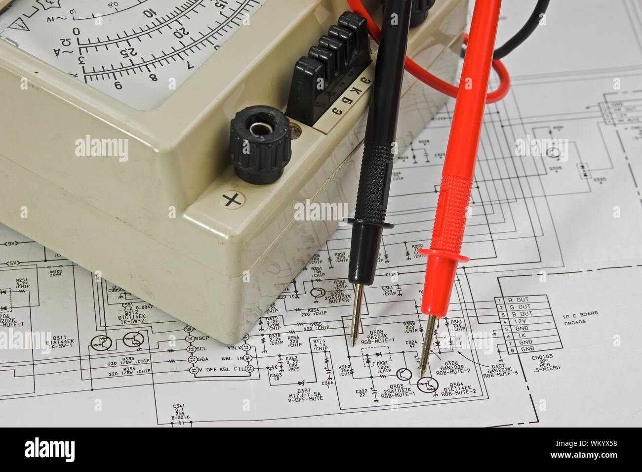 Radio components laid out on the electronic circuit Stock Photo - Alamy