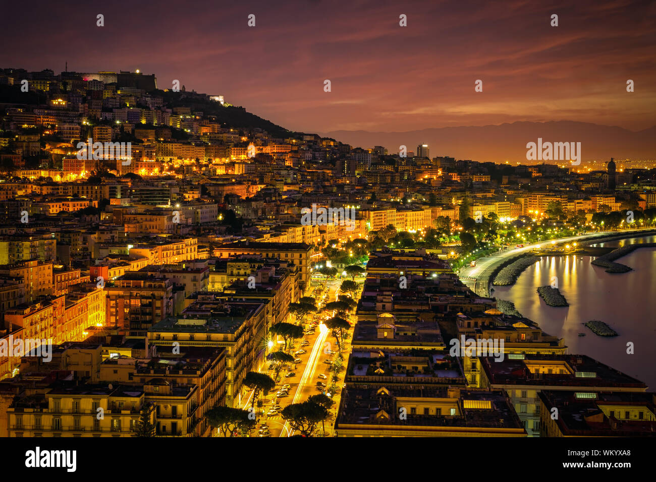 An October morning sunrise in Naples, Italy Stock Photo - Alamy