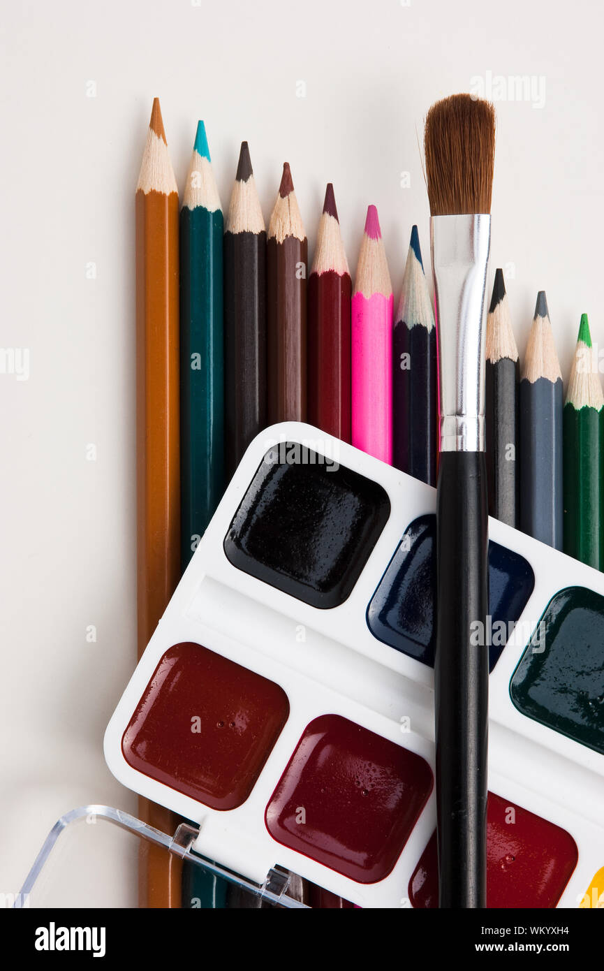 drawing tools isolated on white background Stock Photo - Alamy