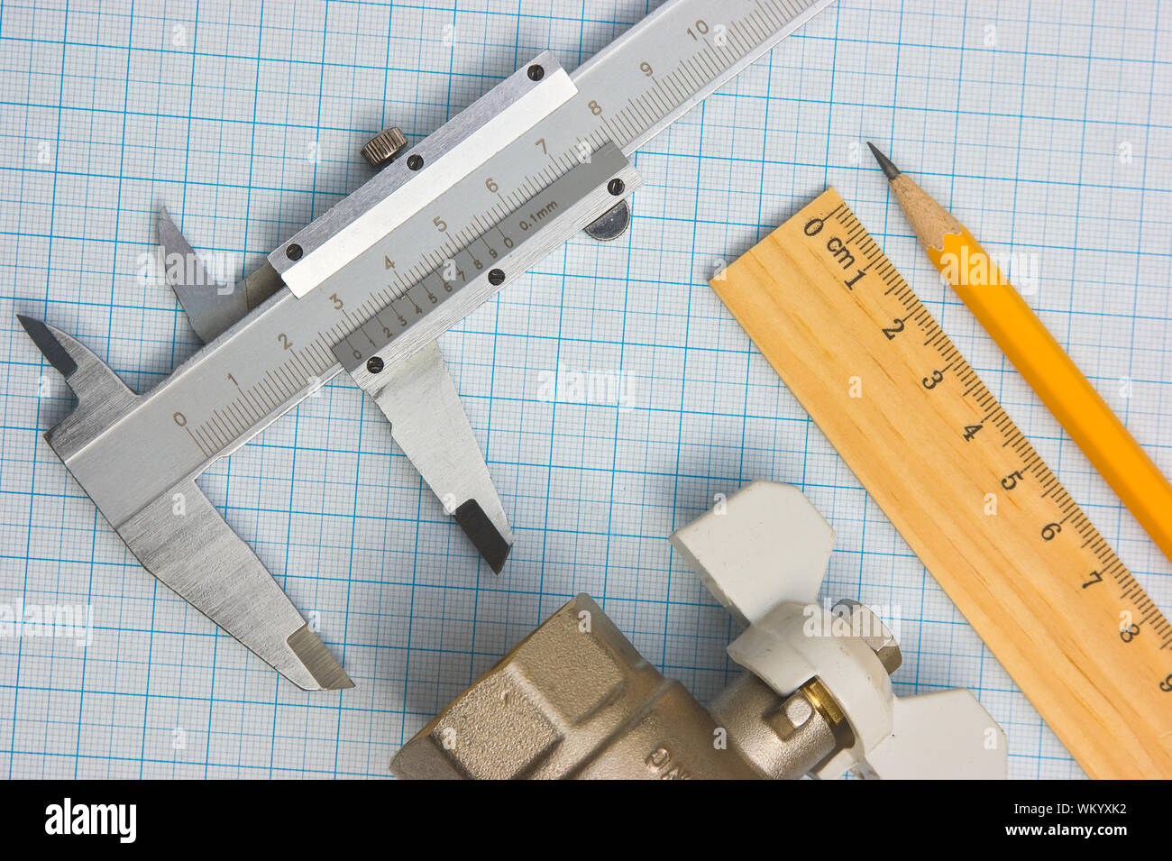 details of the pipeline on the graph paper Stock Photo - Alamy