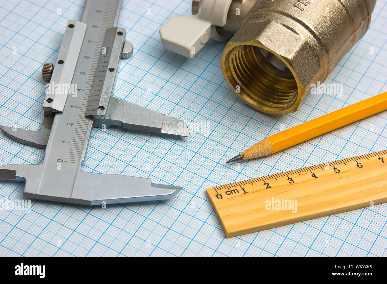 details of the pipeline on the graph paper Stock Photo - Alamy