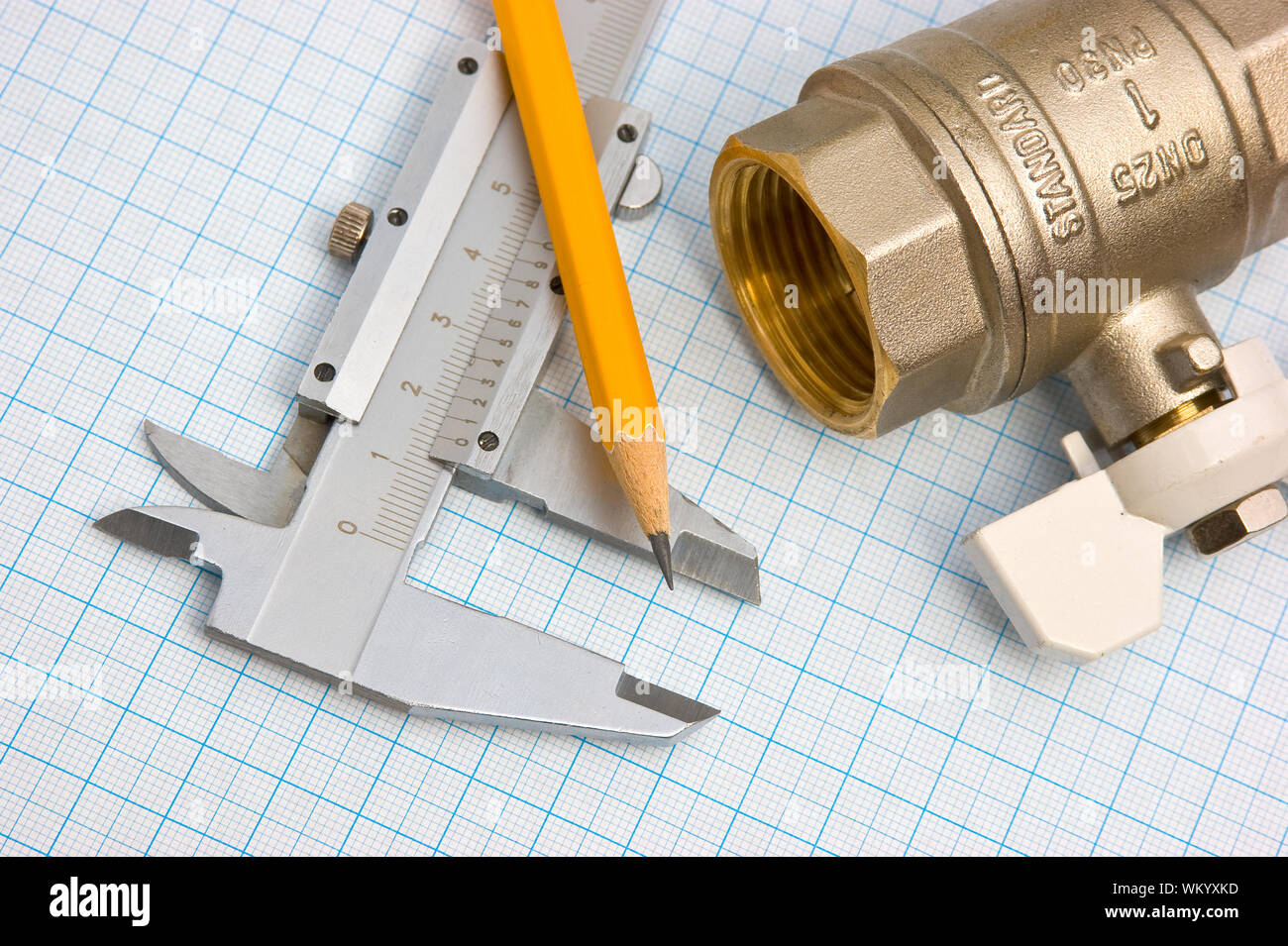 details of the pipeline on the graph paper Stock Photo - Alamy