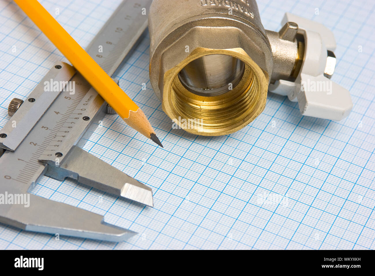 details of the pipeline on the graph paper Stock Photo - Alamy