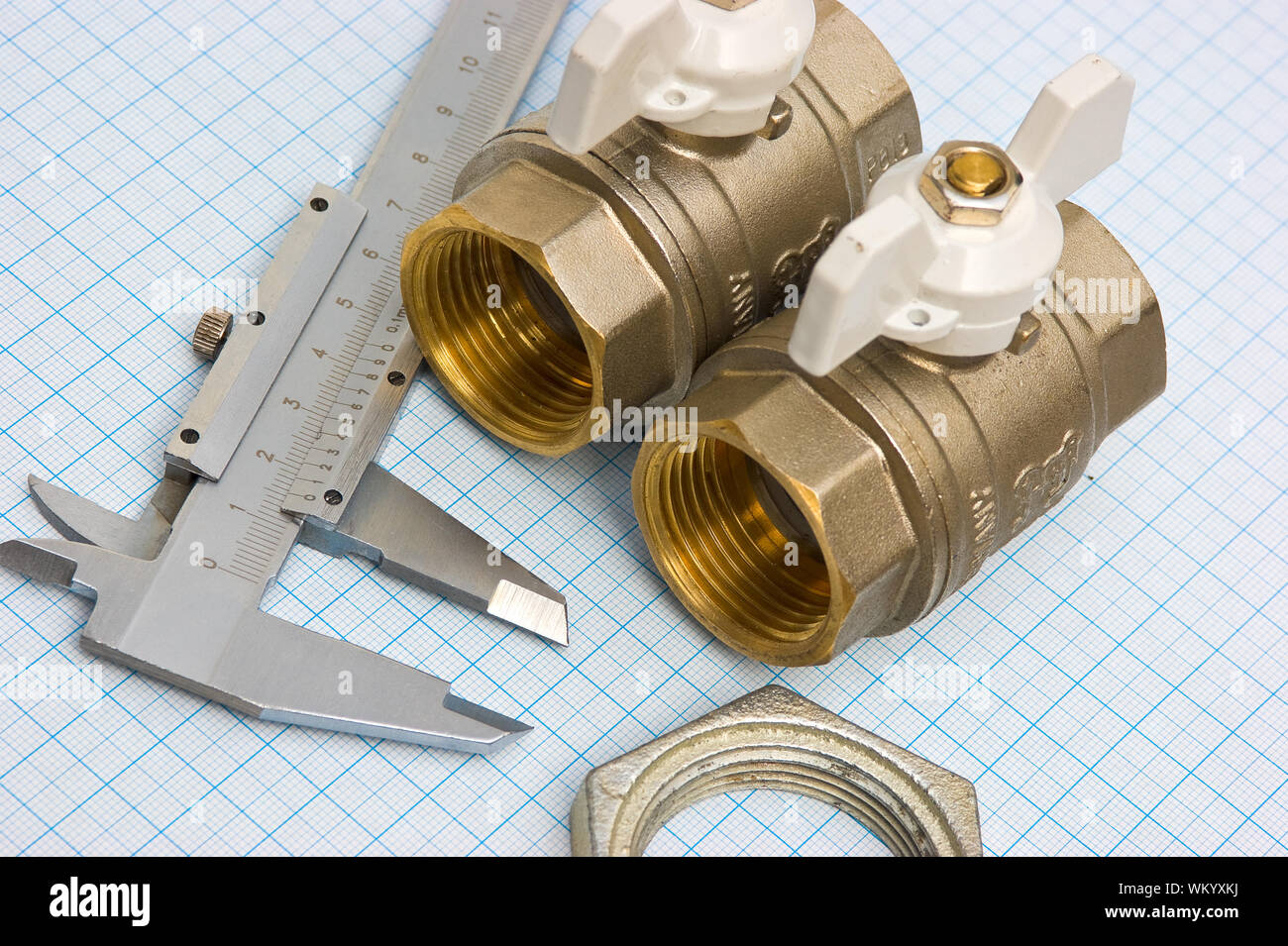 details of the pipeline on the graph paper Stock Photo - Alamy