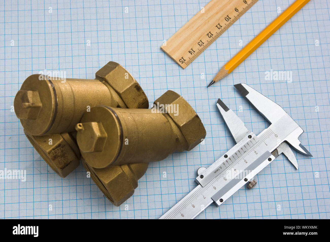 details of the pipeline on the graph paper Stock Photo - Alamy