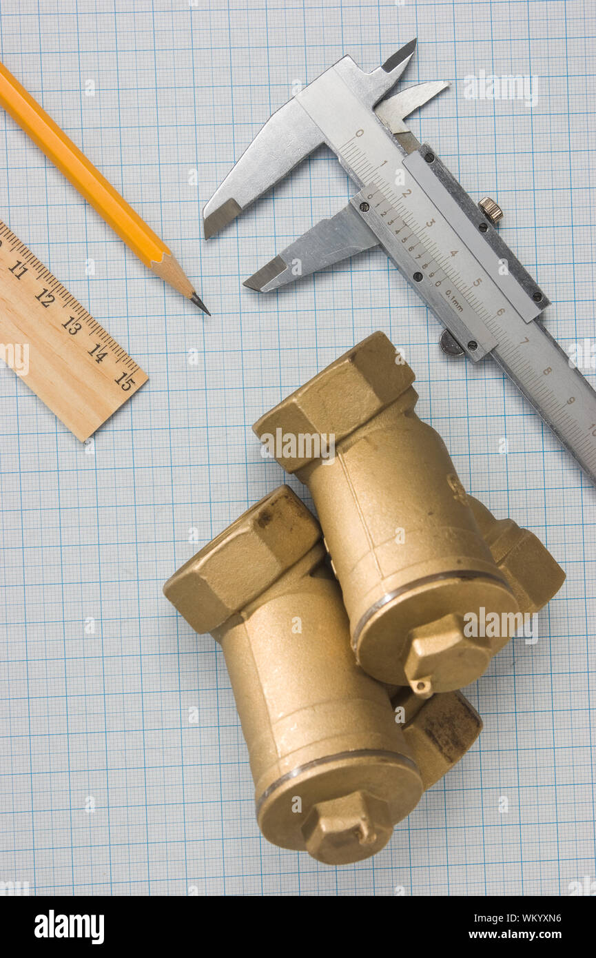 details of the pipeline on the graph paper Stock Photo - Alamy