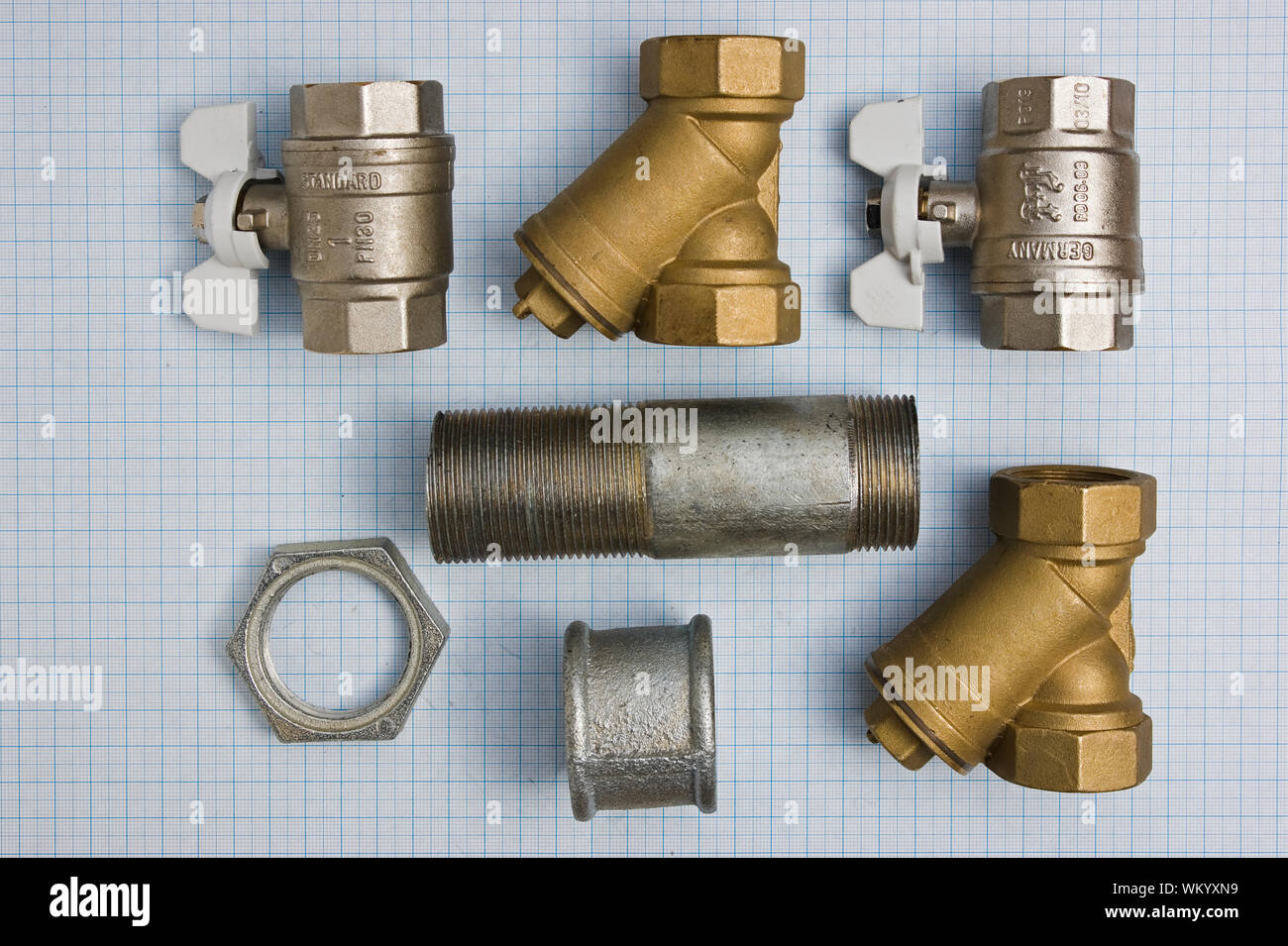 details of the pipeline on the graph paper Stock Photo - Alamy