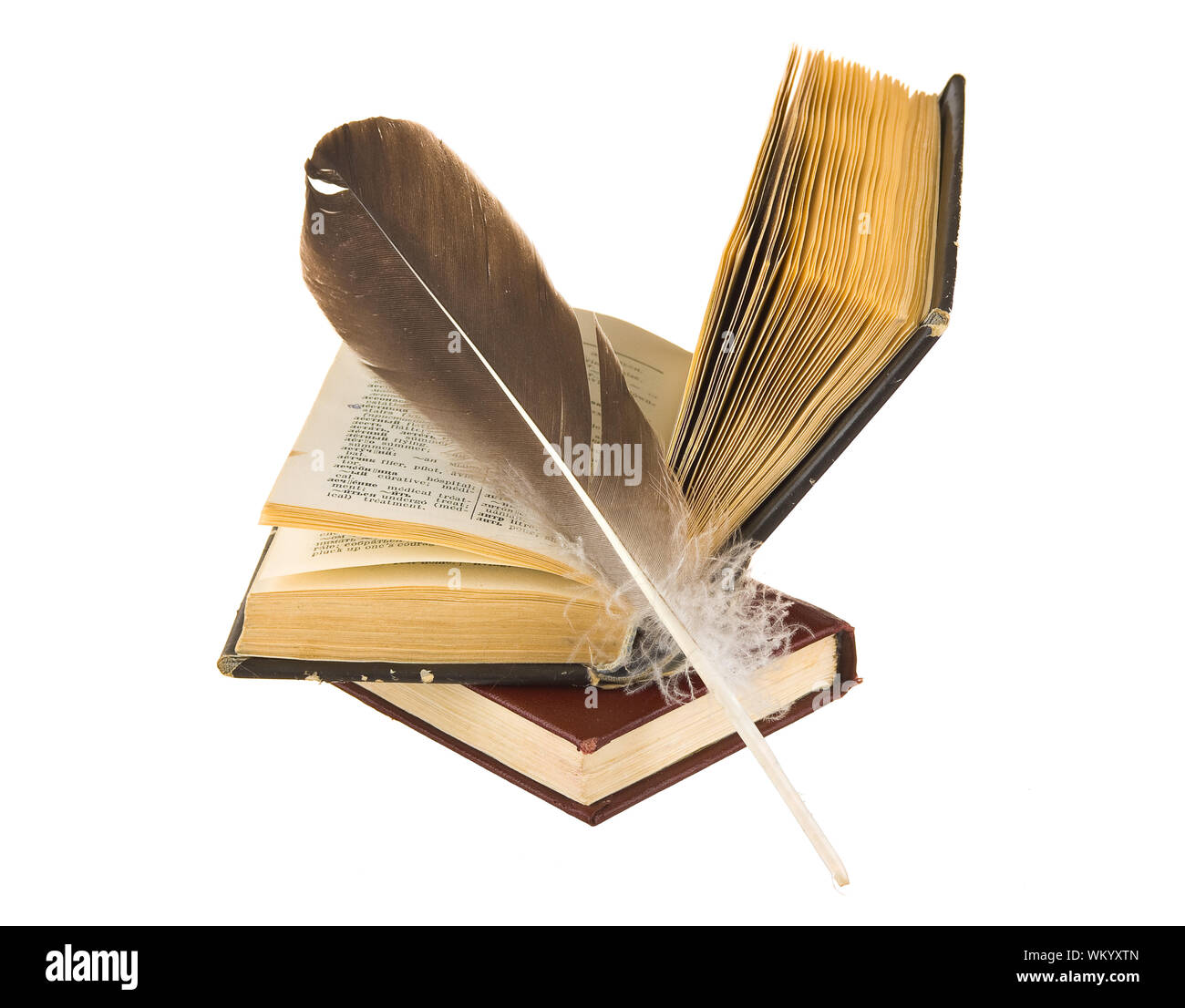 Launched the book with a pen isolated on white background Stock Photo ...