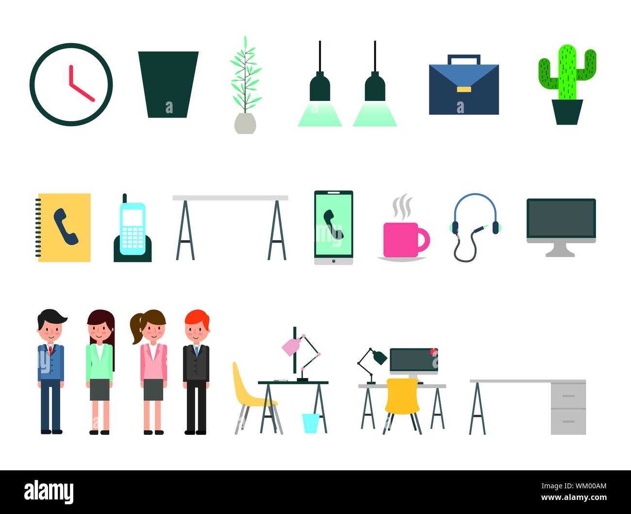 Business woman clock head Stock Vector Images - Alamy