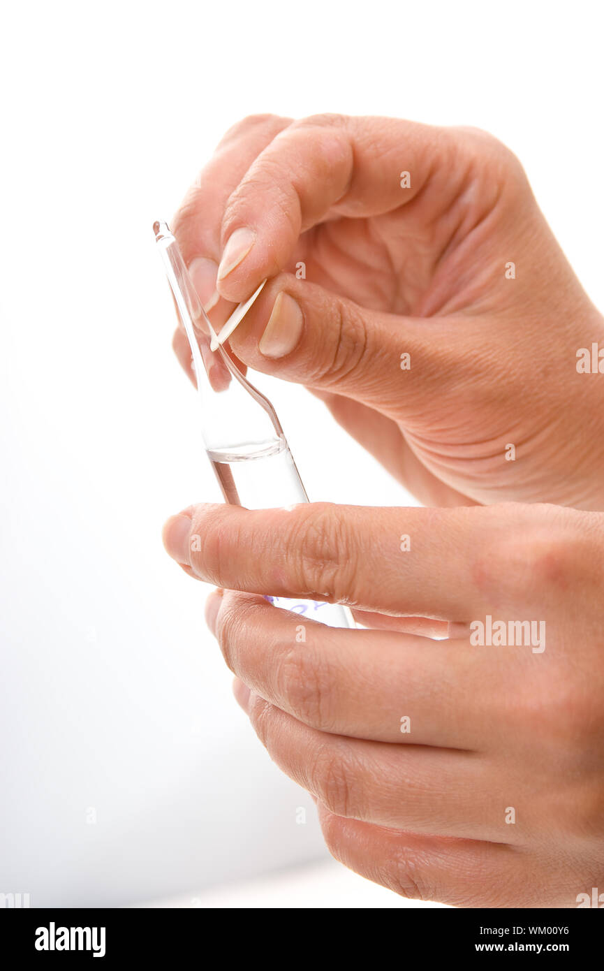 introduction of intravenous injection isolated on white background ...