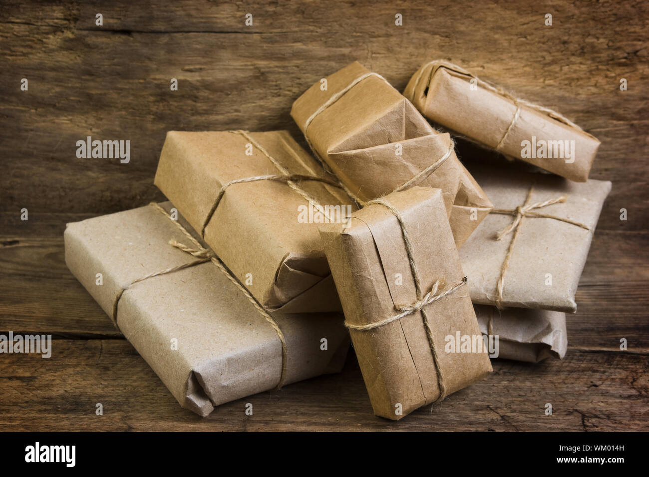 Postage on the background of an old wooden board Stock Photo - Alamy