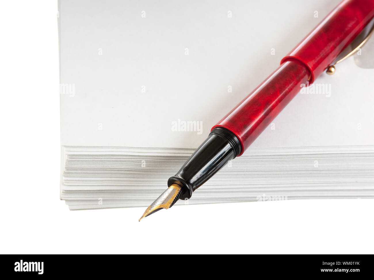 envelopes for letters and pen isolated on white background Stock Photo ...