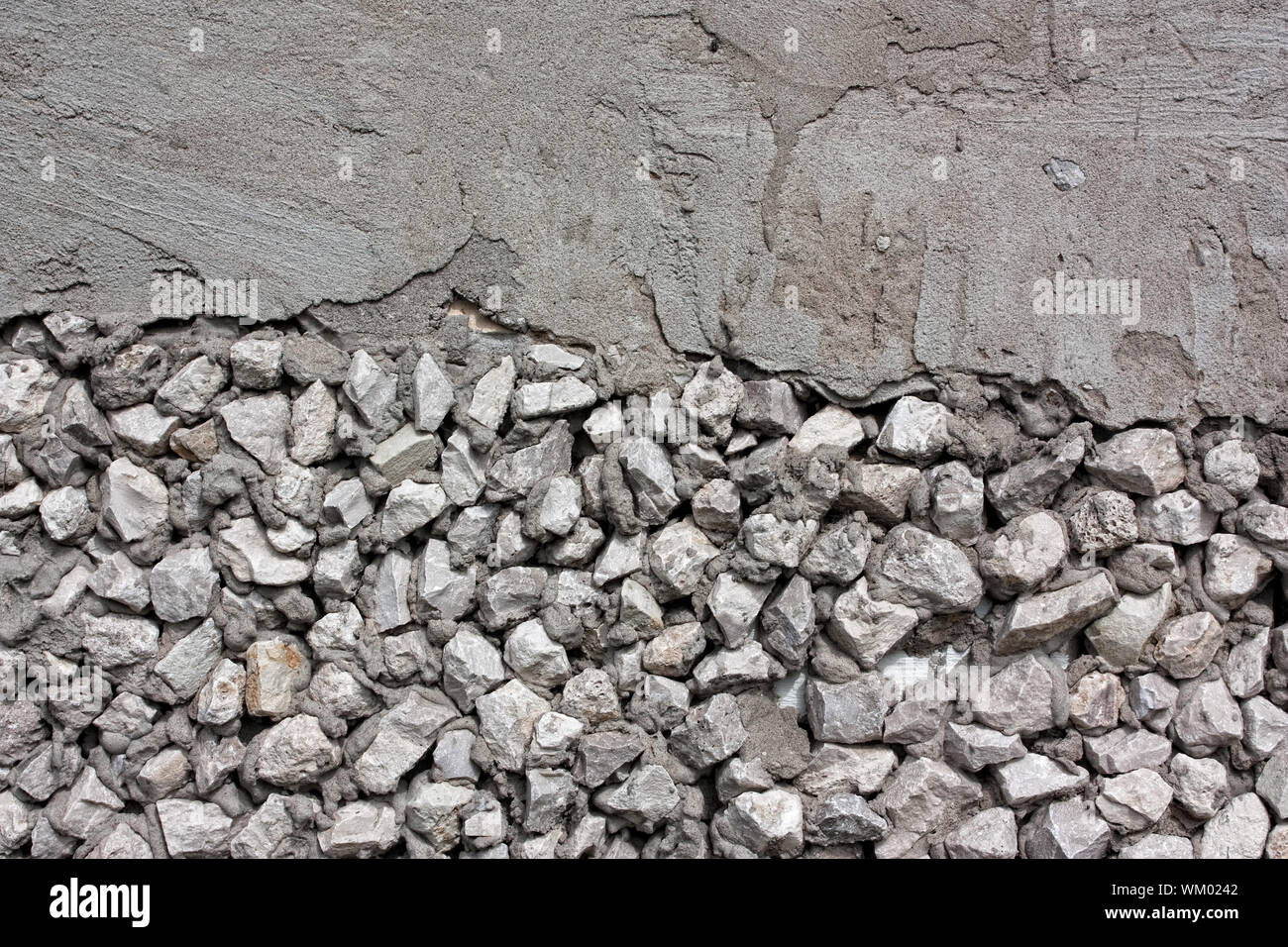 wall of stone and concrete Stock Photo - Alamy