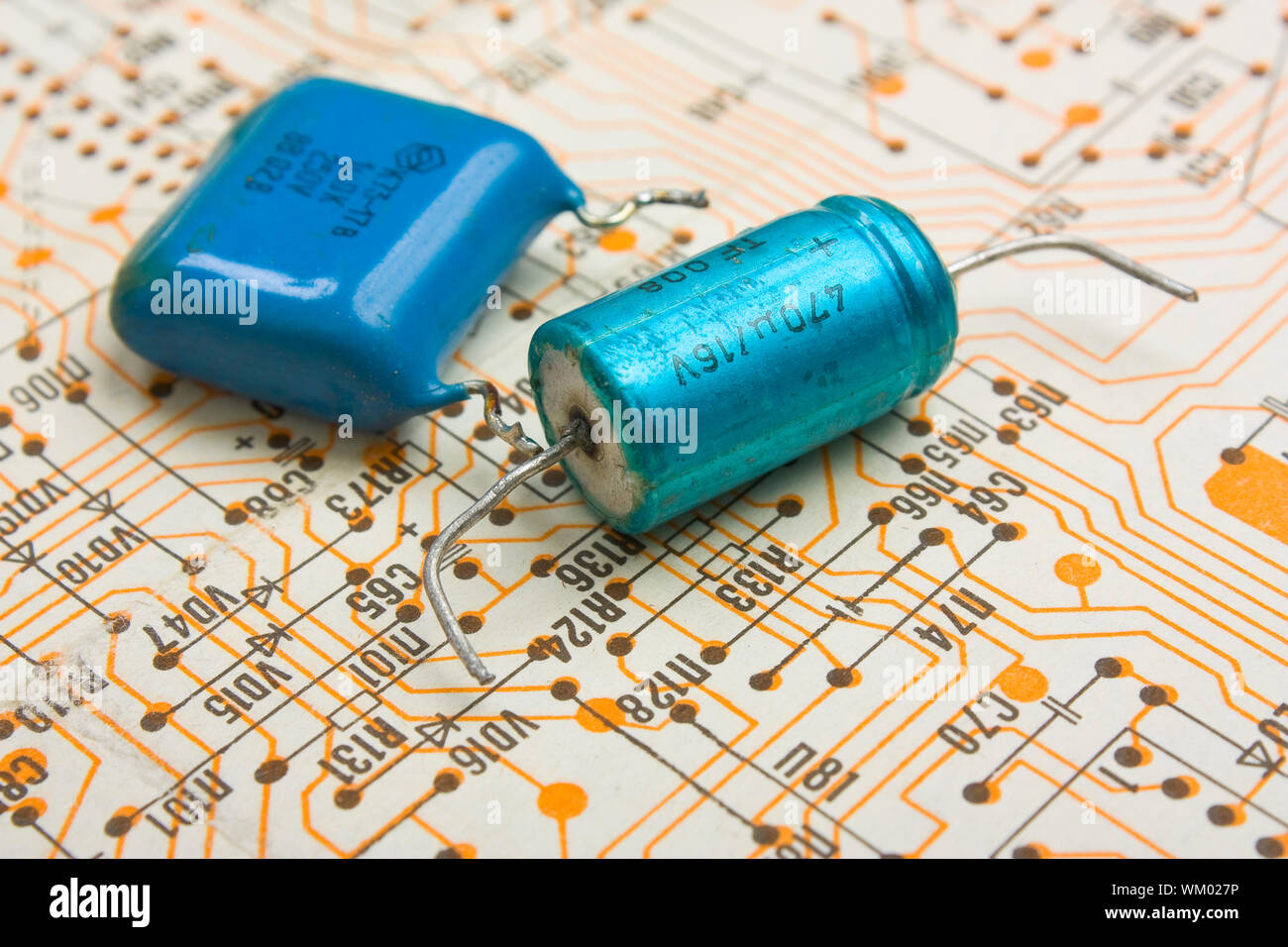 Radio components laid out on the electronic circuit Stock Photo - Alamy