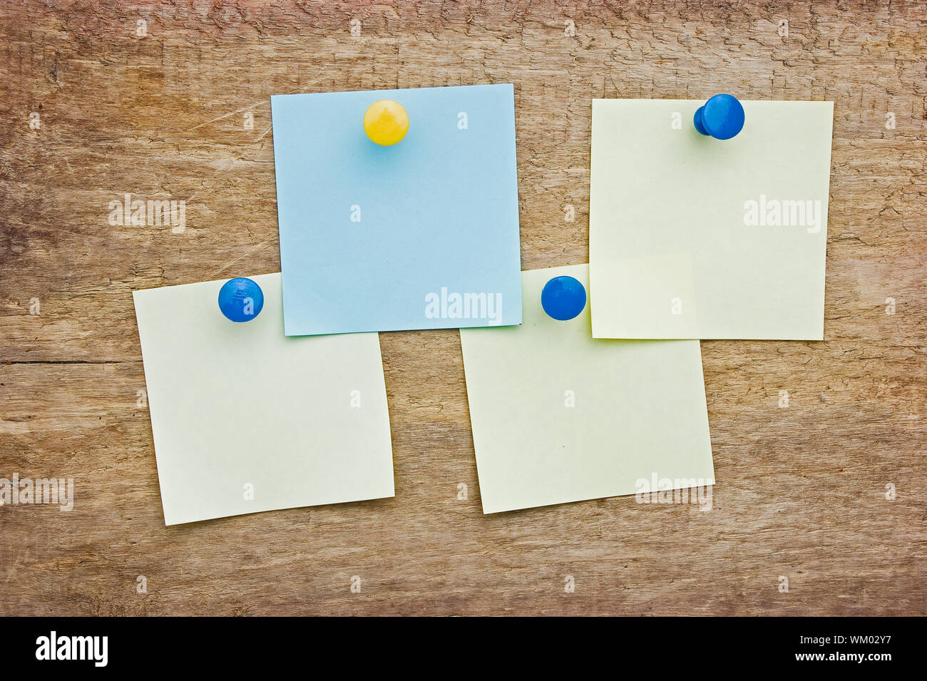 A piece of paper pinned the button on the board Stock Photo - Alamy