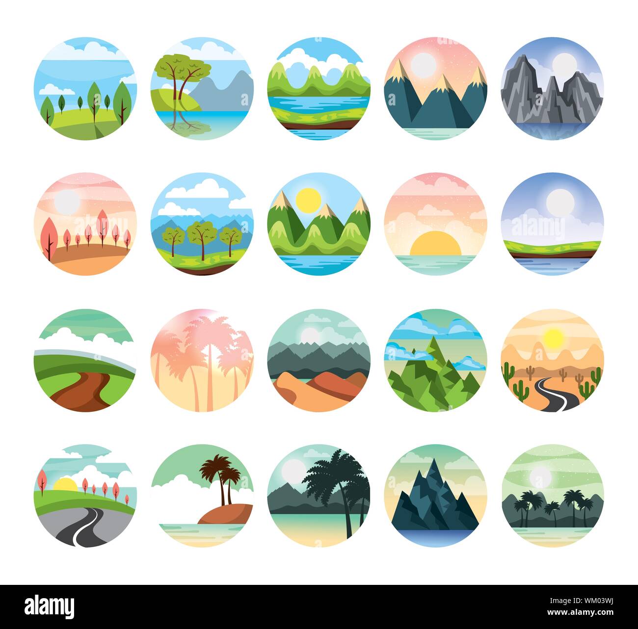set of weather and landscapes scenes Stock Vector Image & Art - Alamy