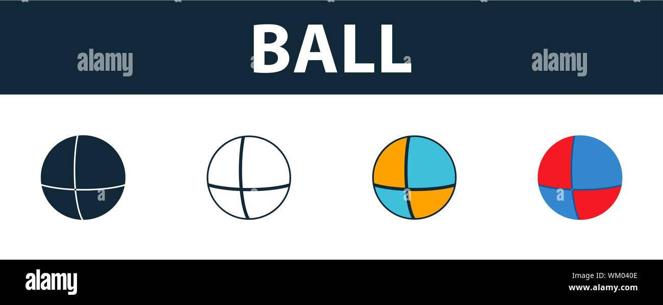 Ball icon set. Four elements in diferent styles from baby things icons ...