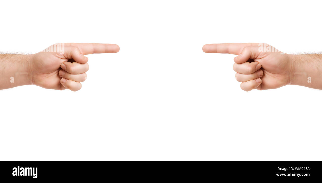 An image of two hands pointing to something Stock Photo - Alamy