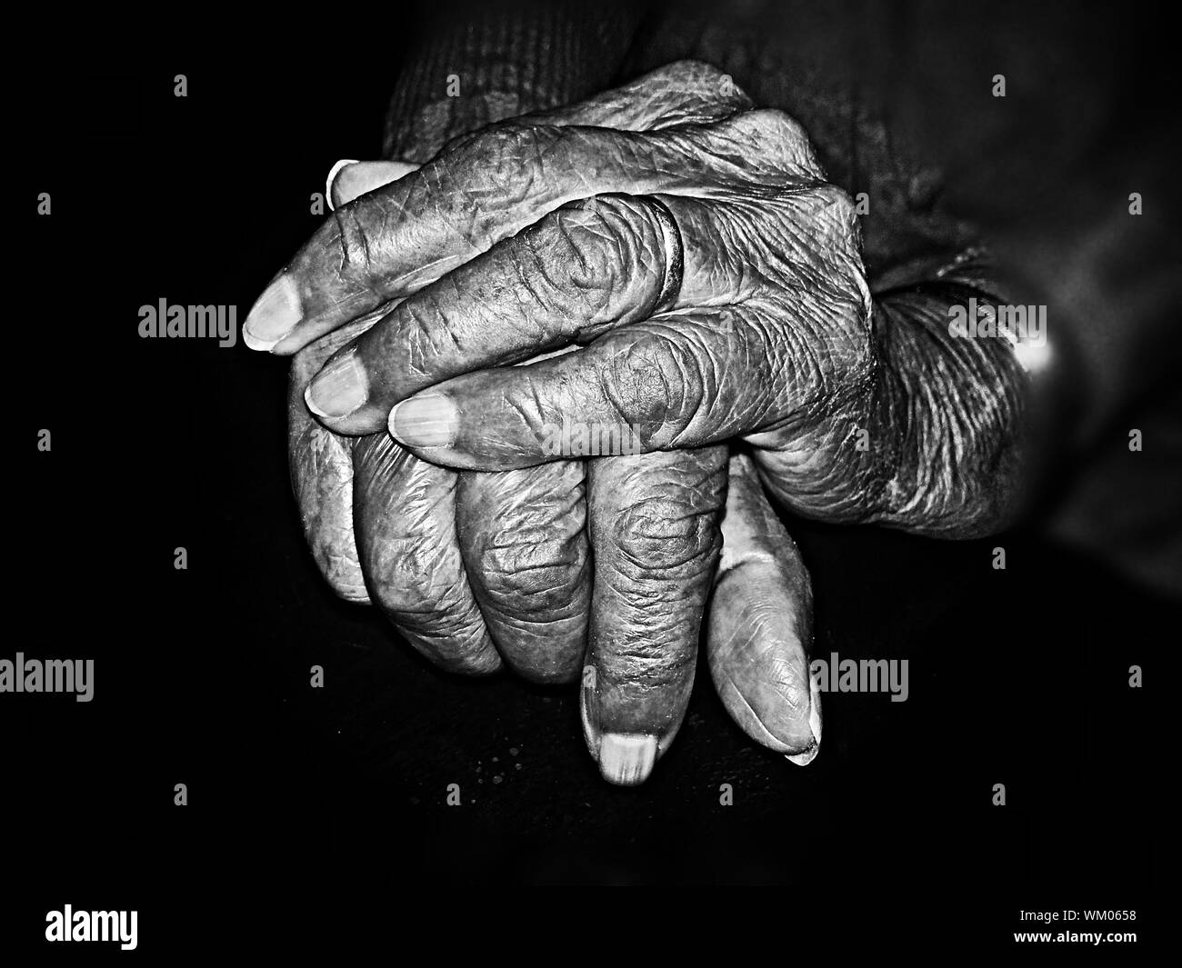 Old human hands Black and White Stock Photos & Images - Alamy